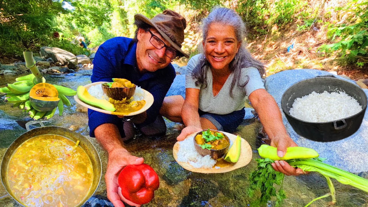una nueva COMIDA Dominicana de COCINANDO EN EL CAMPO EN UN RIO DE ...