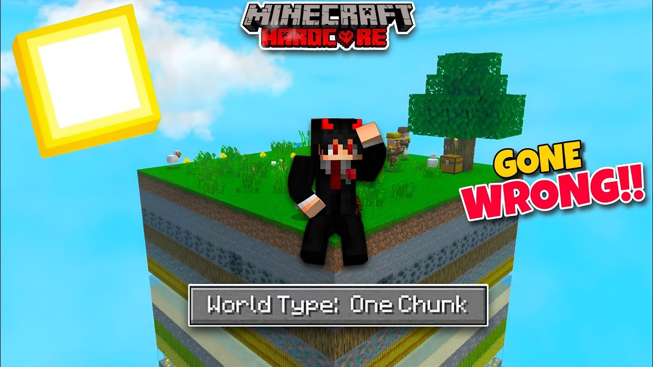 MINECRAFT HARDCORE ONE CHUNK RANDOM LAYER | GONE WRONG!!😱 - YouTube