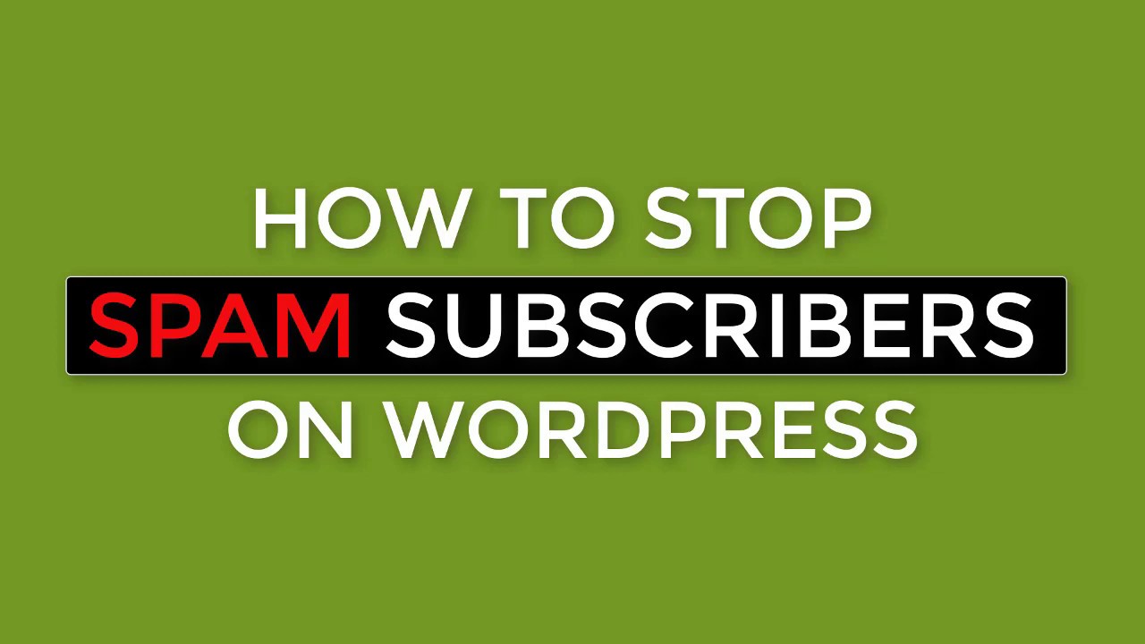 How To Stop Spam Subscribers On Wordpress in 2019 - YouTube