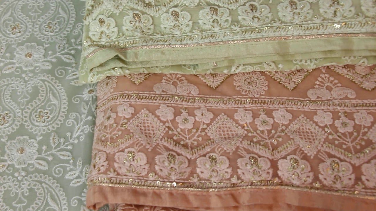 Resham embroidery with sequins work - YouTube