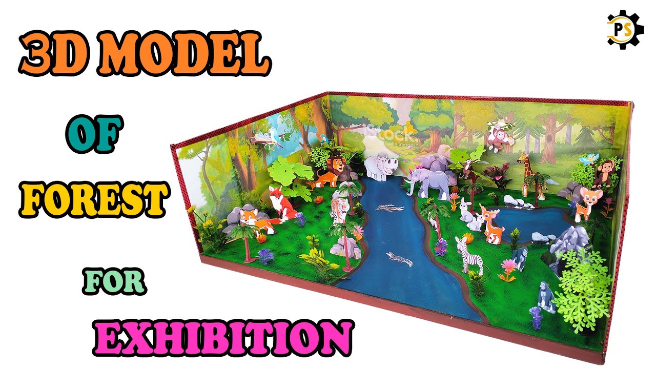 3D MODEL OF FOREST || FOREST MODEL OF SCHOL || PROJECT SOLUTION - YouTube