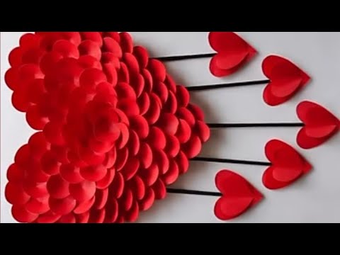 Paper heart wall hanging 😍/Beautiful paper wall hanging /Home ...