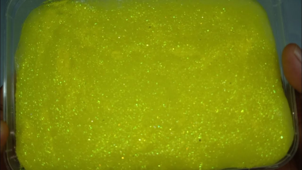 YELLOW GLITTER SLIME TUTORIAL - YouTube
