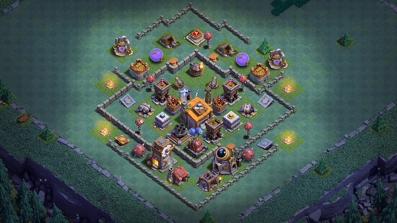 BEST Builder Hall 6 Base +3500 Proven ! | New CoC BH6 Base | Clash of ...