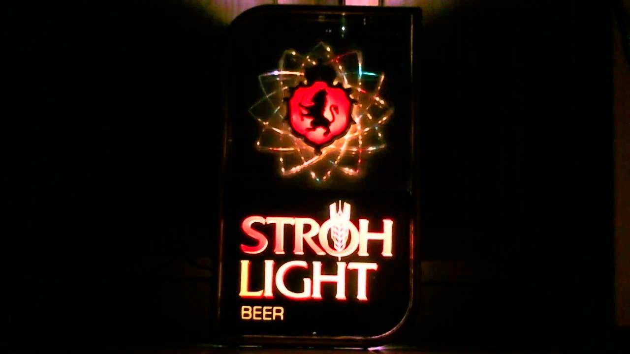 Stroh Light Beer Motion Sign - YouTube