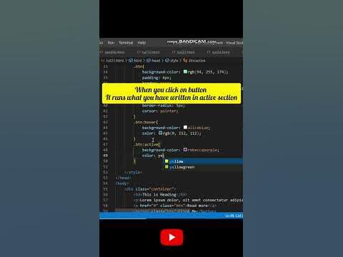 Use of Active tag in CSS 😍 and HTML #active #tag #html #css #tutorial # ...