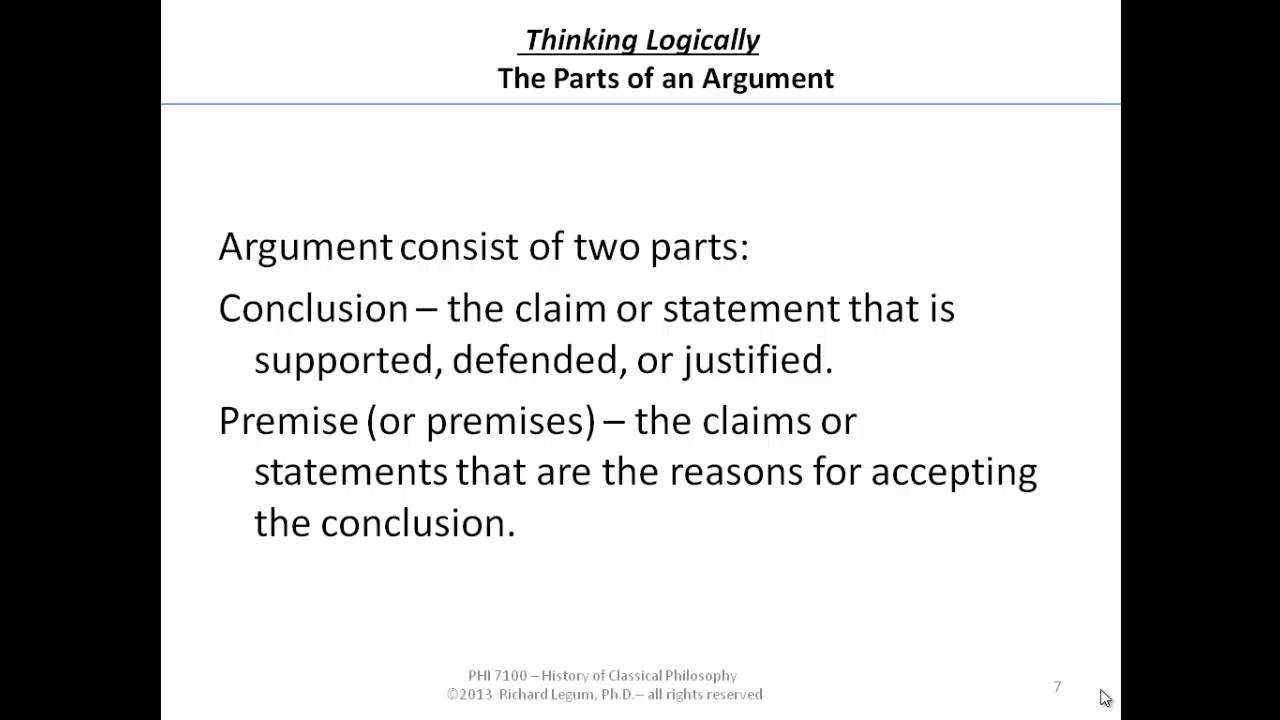03-1-07 The Parts of an Argument - YouTube