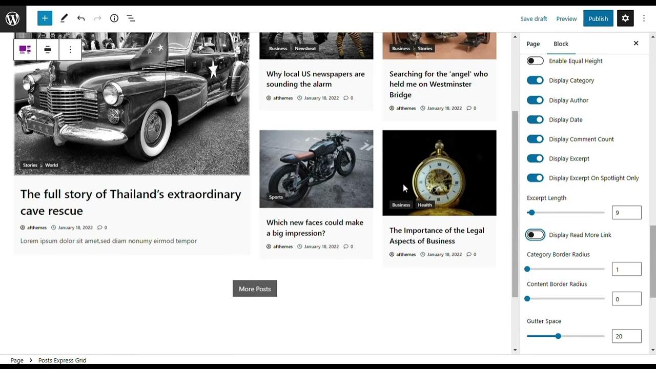How to insert and design Express Post Grid Block in WordPress Gutenberg Editor? - YouTube