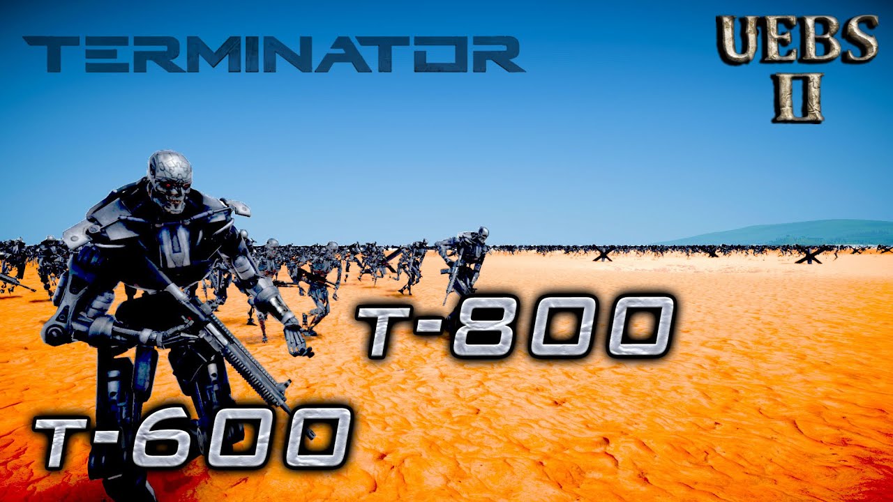 TERMINATOR T-800 & T-600 ATTACK OMAHA BEACH WITH 2M SOLDIERS - Ultimate ...