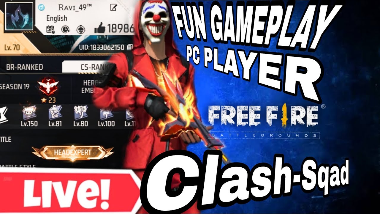 FREE FIRE LIVE PC CS GRANDMASTER - YouTube