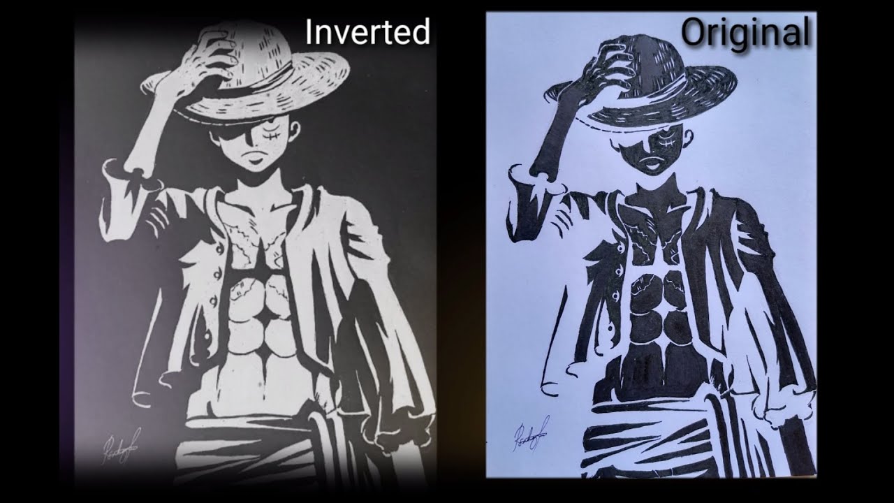 Inverted drawing | Monkey D Luffy - YouTube