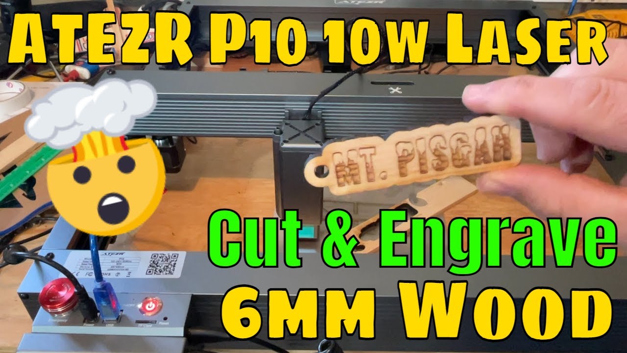 Cut a wood keychain with the ATEZR P10 10W LASER cutter in minutes ...