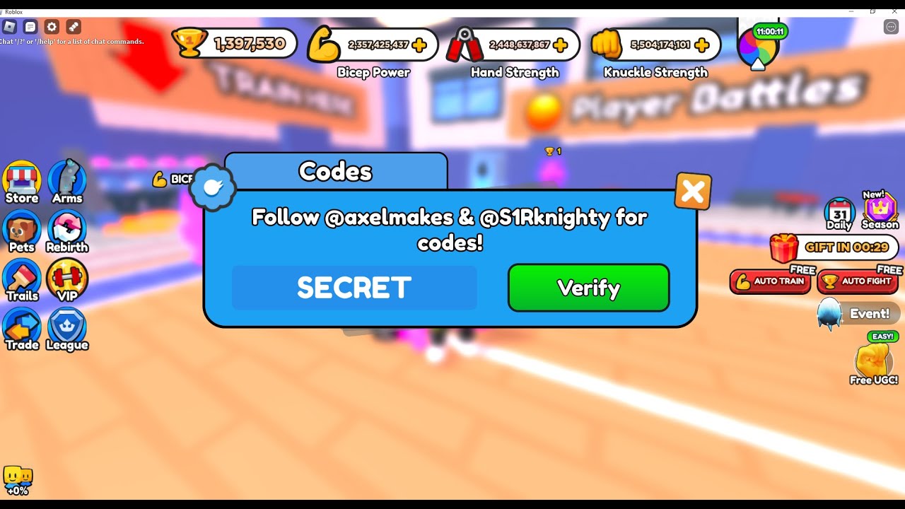 *NEW* Codes in arm wrestle simulator! - YouTube