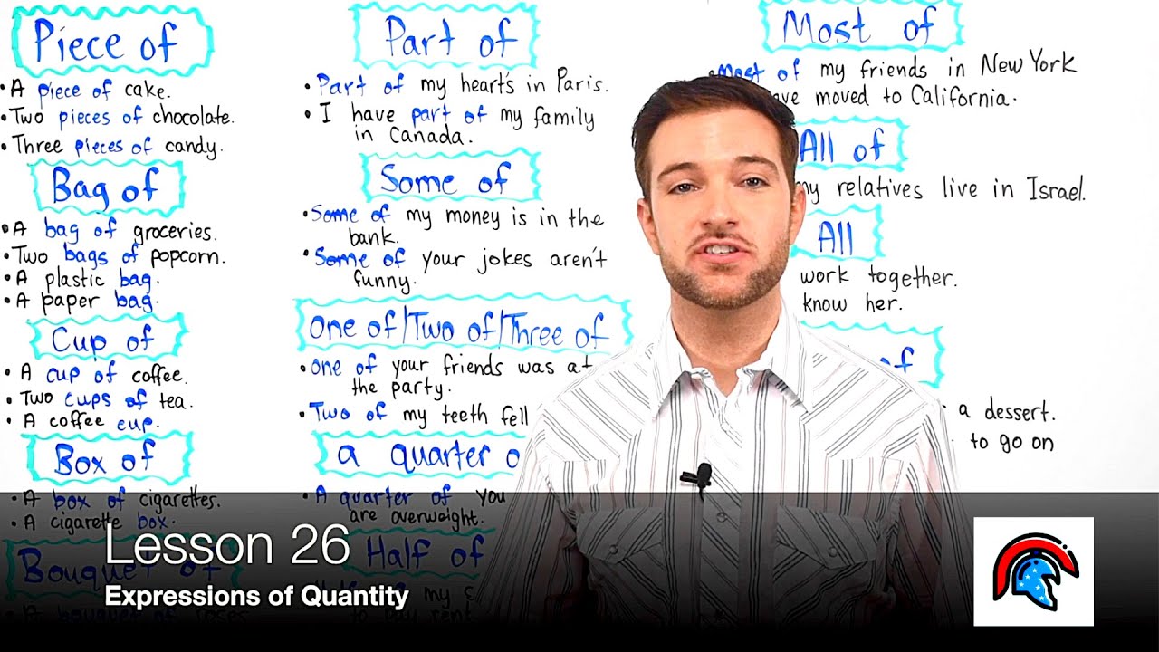 Leçon 26 (English version): Expressions of Quantity - YouTube