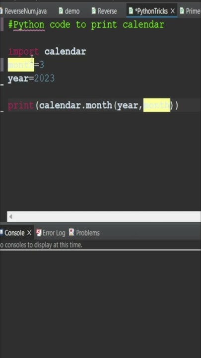 Python print calendar #python #shorts #programming - YouTube