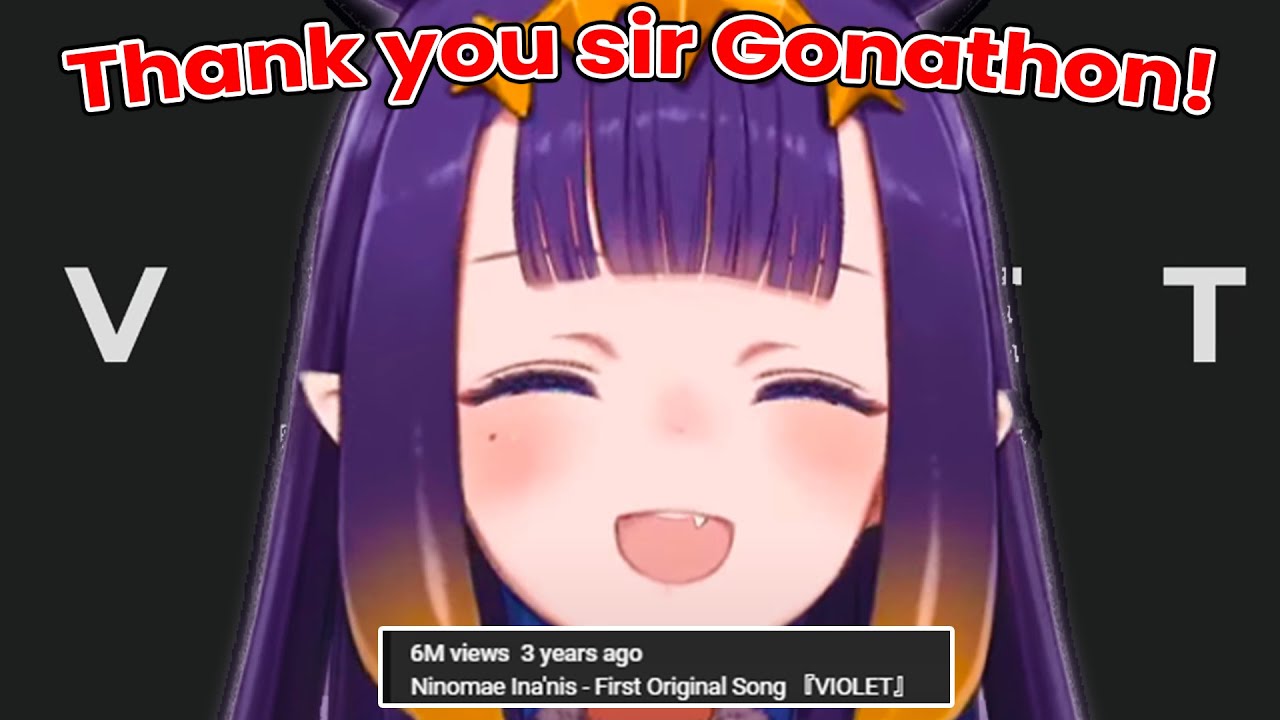 Ina's Violet finally reached 6 million views, thanks to the Gonathon ...