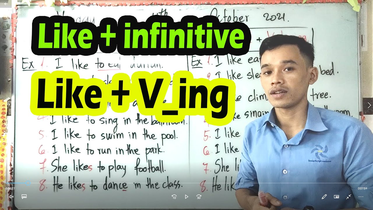 Like + infinitive and Like + V_ing - YouTube