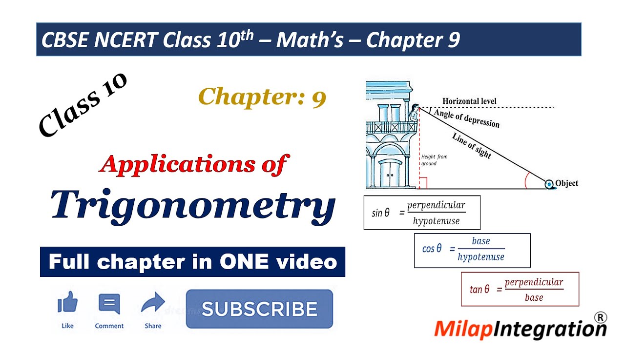Applications of Trigonometry | Chapter 9 | Class 10 | Maths | CBSE ...