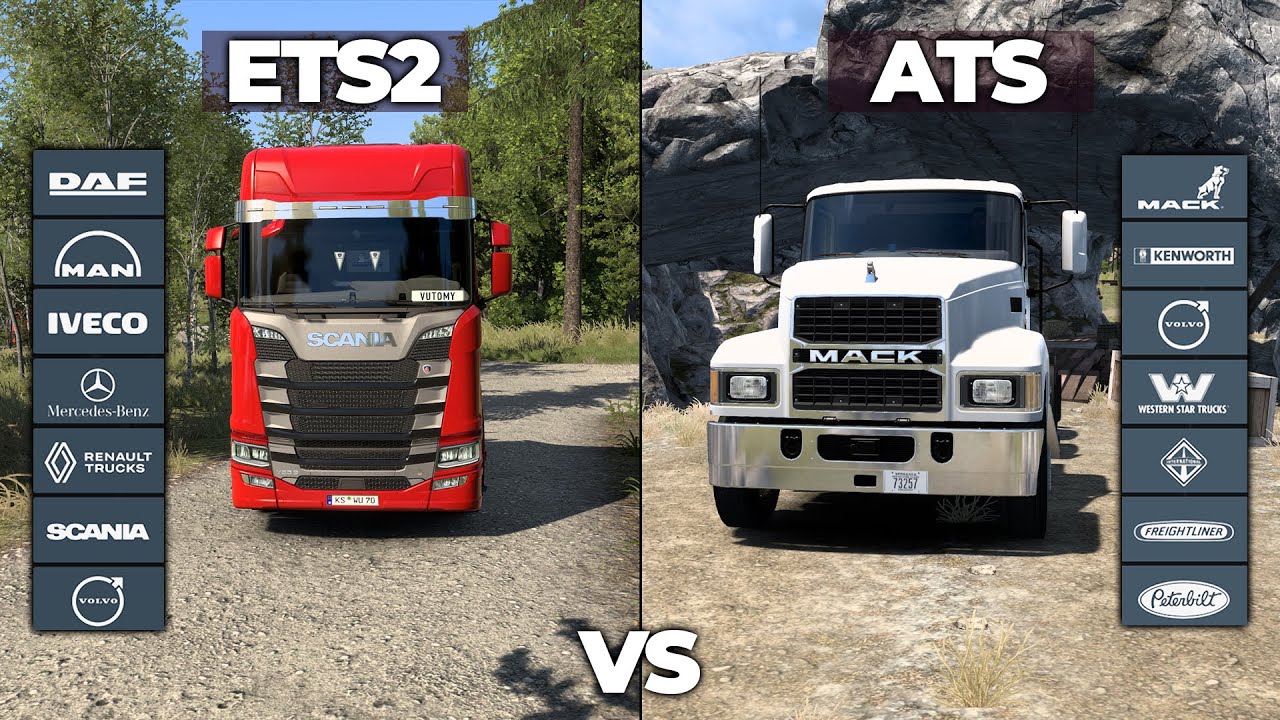 Euro Truck Simulator 2 vs American Truck Simulator - All Similar things ...
