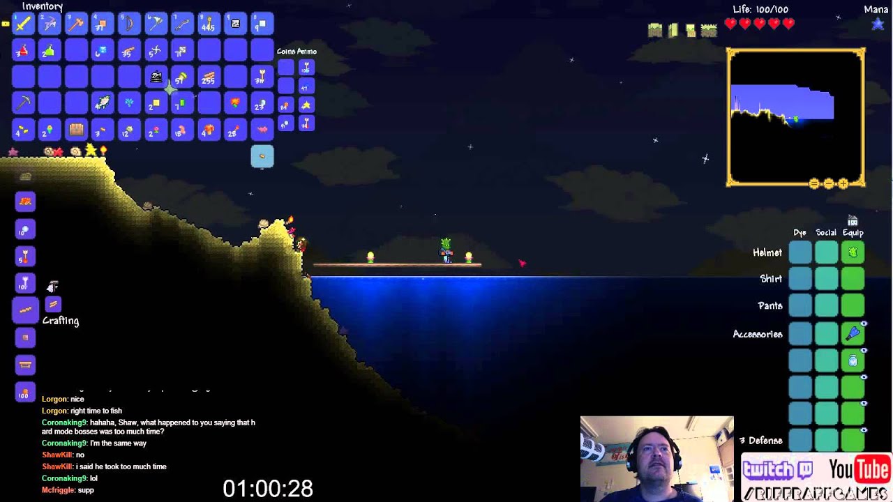 Terraria Hardcore Speedrun #2 - Gimme a Reaver Shark. - YouTube