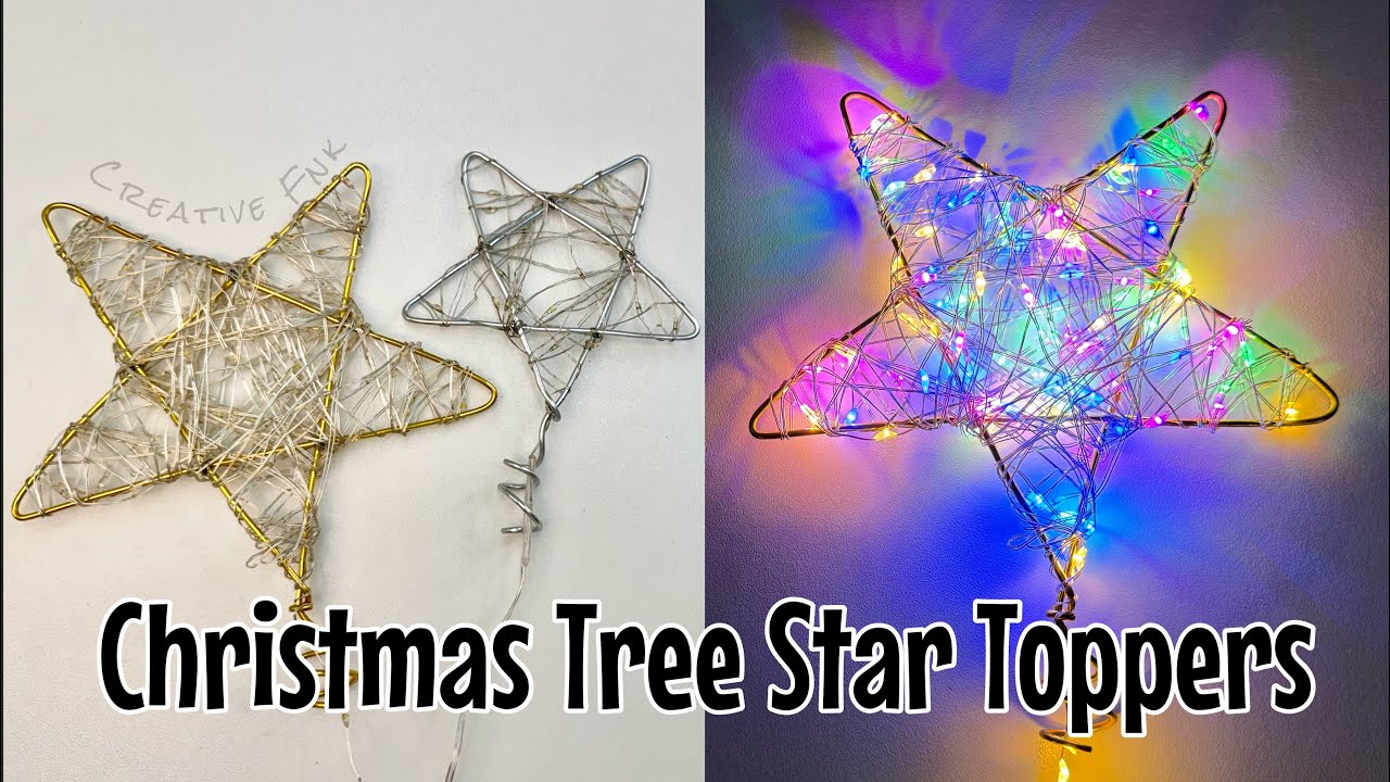 How to make wire Christmas tree star toppers! Simple wire stars for ...