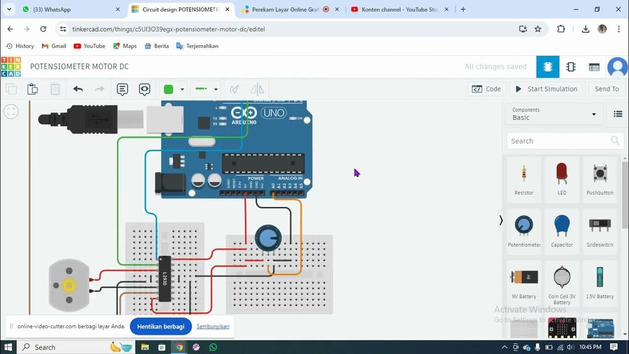 ELEKTRONIKA LANJUT-TUGAS 4 I POTENSIOMETER UNTUK MOTOR DC - YouTube