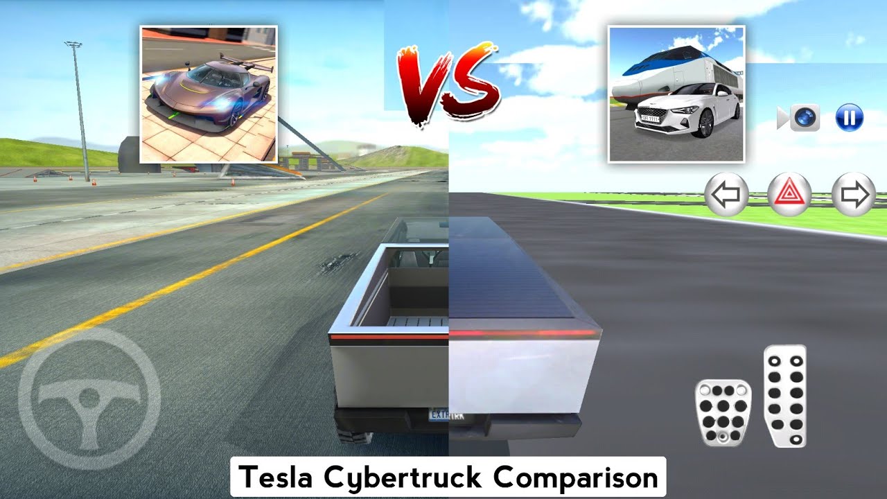 Tesla Cybertruck Comparison in Extreme Car Driving Simulator vs 3D ...