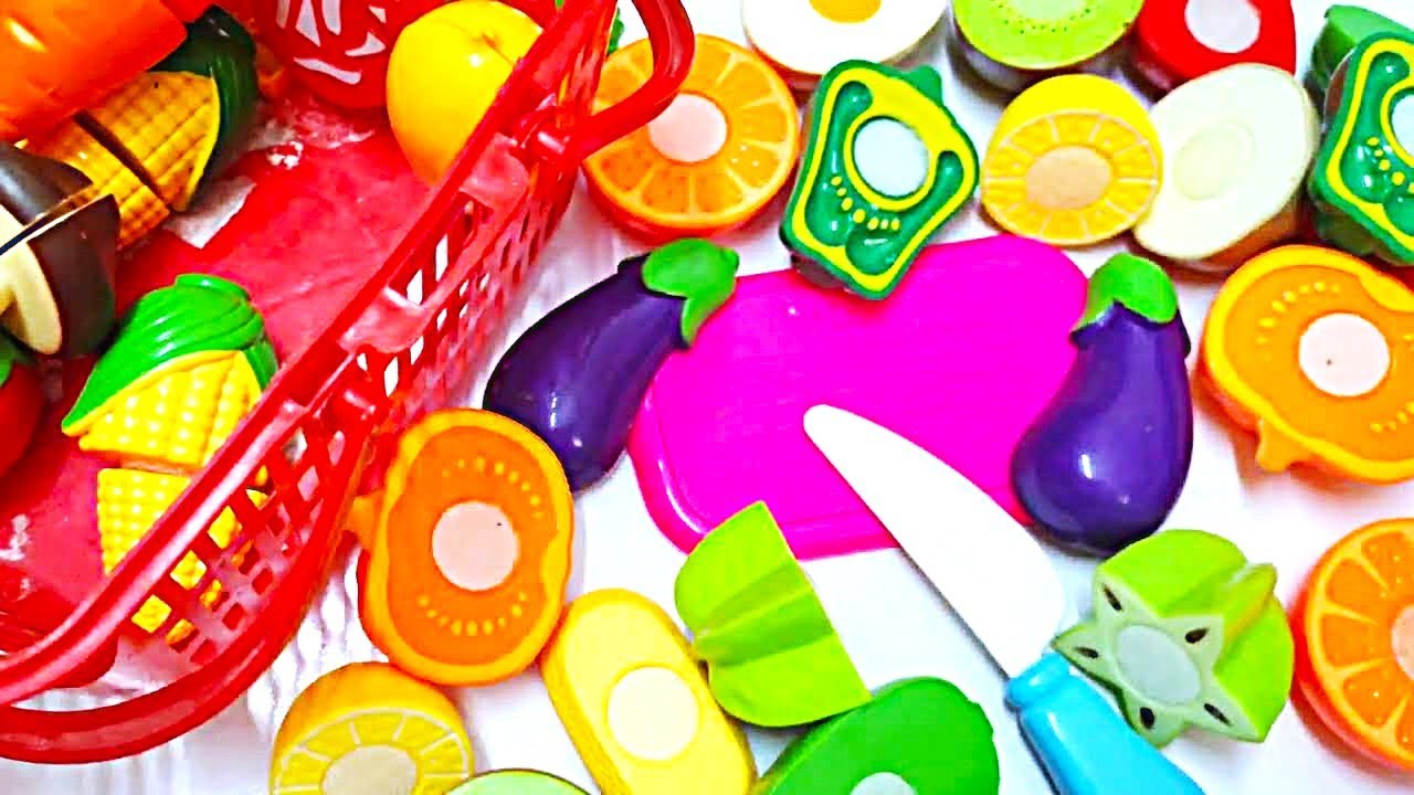 Cutting Wooden & Plastic Fruit Vegetables, Cutting Durian, Watermelon ...