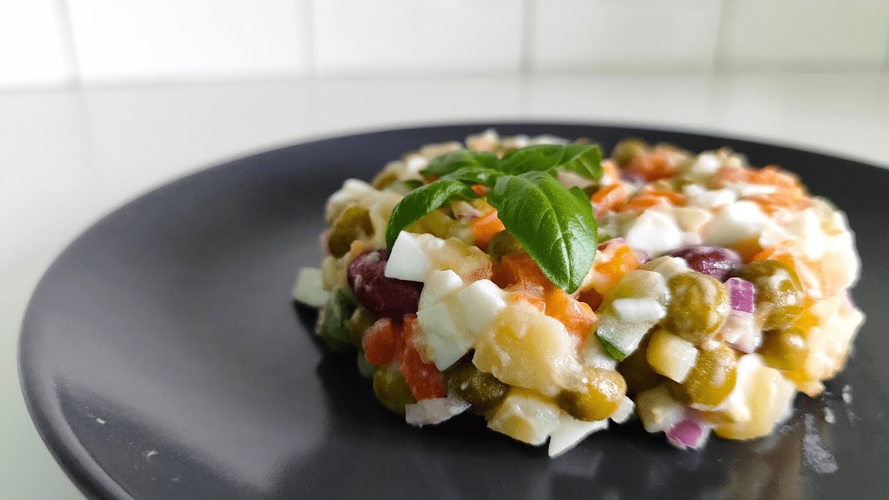 How to make russian olivier salad. The best potato salad without meat or sausage. - YouTube