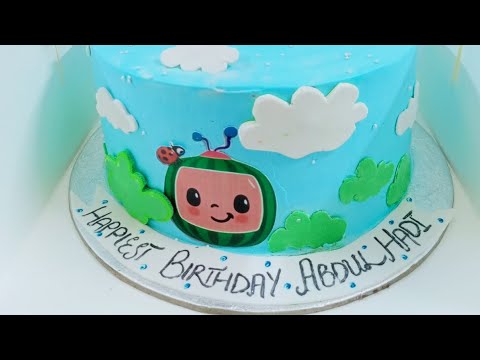 Cocomelon Theme Cake 💙🎂😻 decoration tutorial - YouTube