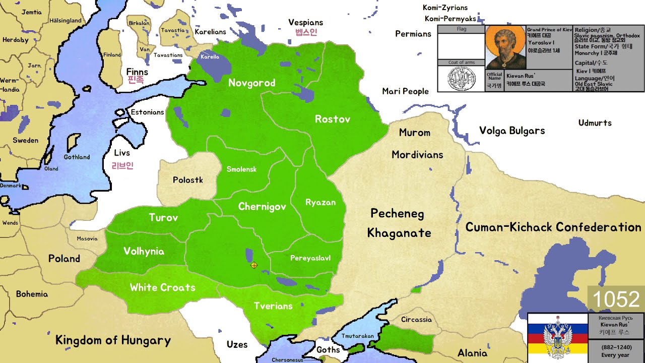 키에프 대공국 The History of Kievan Rus' (882~1240) Every Year - YouTube