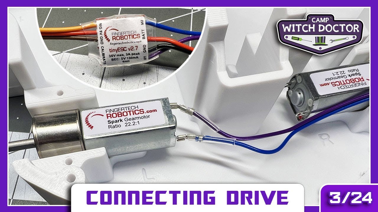 Connecting The Drive Motors (Build Book Ch 3) // Camp Witch Doctor 3 of ...