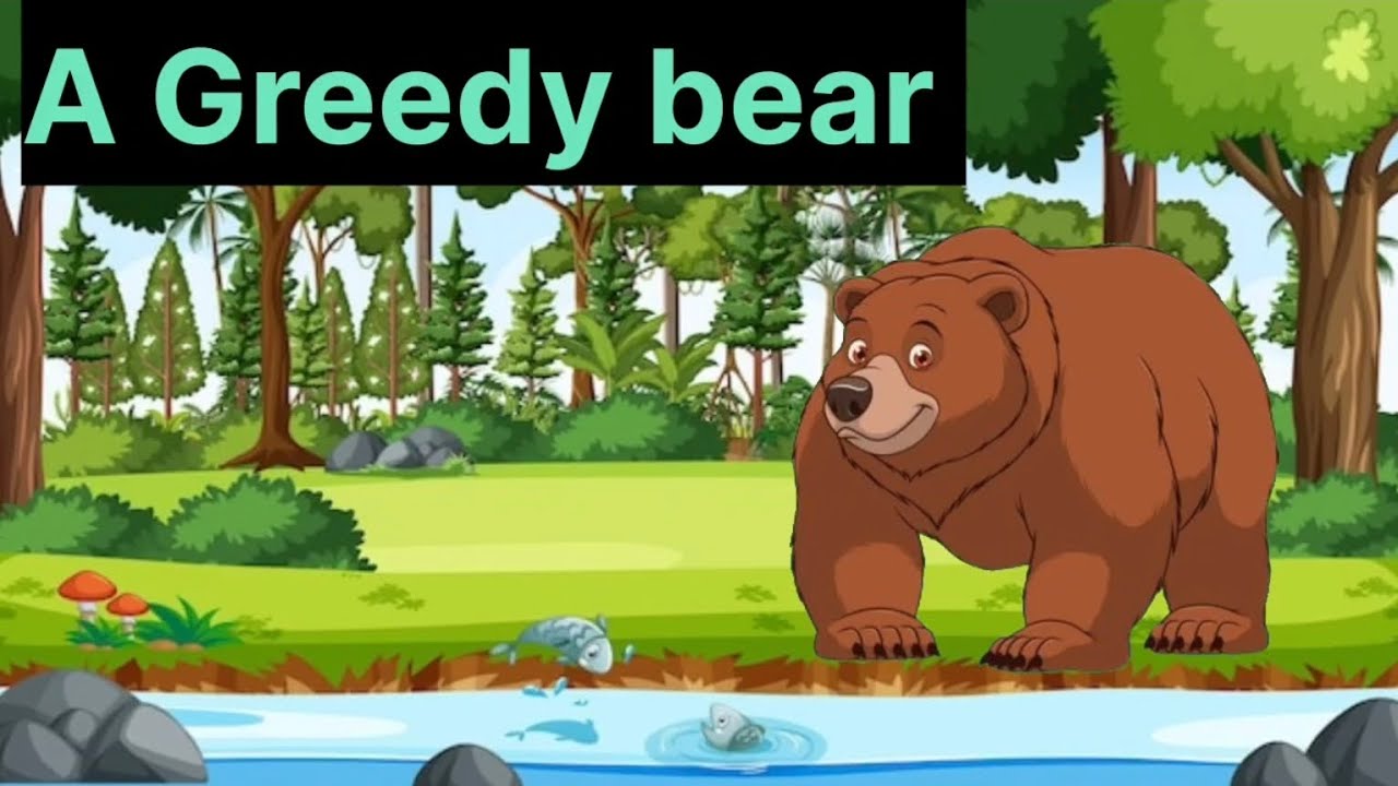 Moral Story for Kids|Greedy Bear| लालची भालू|🐻🐟| kids story| shorts ...
