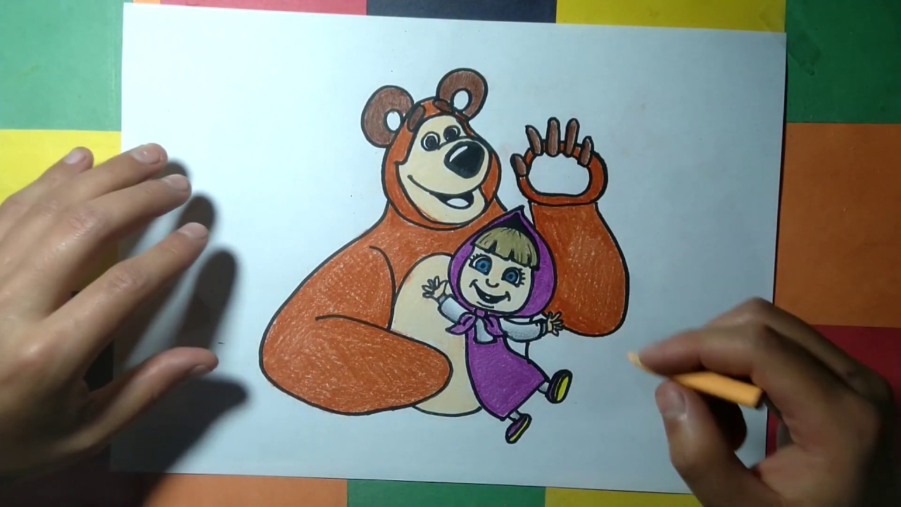 DIBUJANDO A MASHA Y EL OSO PASO A PASO | DRAWING MASHA AND THE BEAR ...