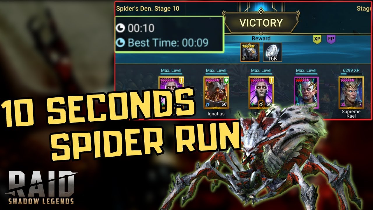 10 Seconds Spider Run Hard Mode Stage 10.. (Not a Guide) | RAID SHADOW ...