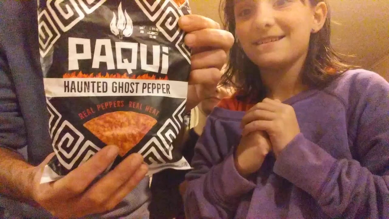 Trying haunted ghost pepper chips - YouTube