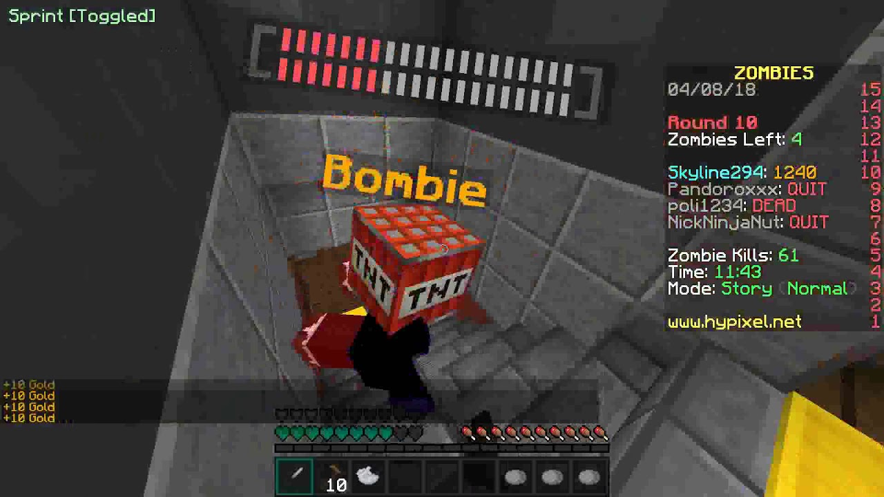 Kill Bombie by Sword Only and No Teammates (Hypixel Zombies) - YouTube