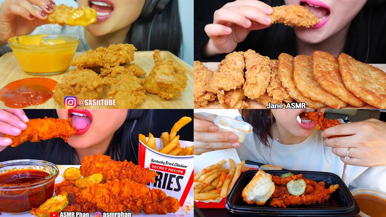 *CHICKEN TENDER MUKBANG COMPILATION* *JANE, SAS ASMR, ASMR PHAN, ZACH ...