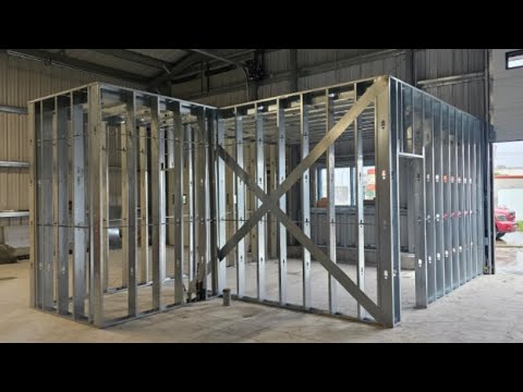 18 Gauge 6" Metal Stud Framing Free Floating Walls - YouTube