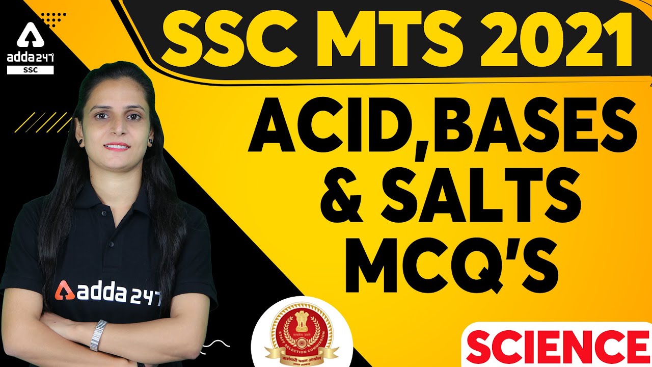 SSC MTS 2021 | SSC MTS Science | Acid, Bases & Salts MCQ's - YouTube