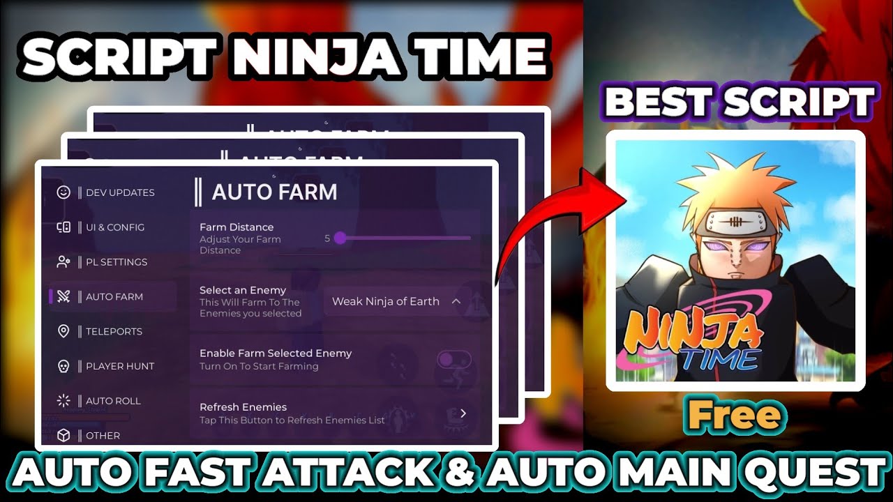 Ninja Time Script Hack Auto Farm Mob Fast Auto Attack Auto Main Quest ...