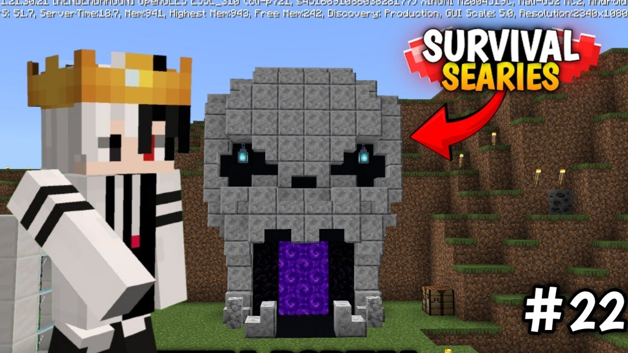 I made my ultimate Skull nether portal in minecraft pe || minecraft pe ...