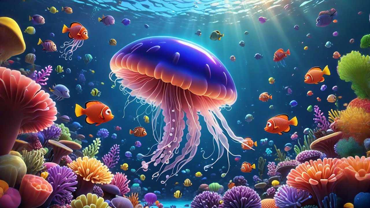 The Jumping Jellyfish’s Ocean Bounce 🦑🌊 | Learn Sea Animals & Movement ...