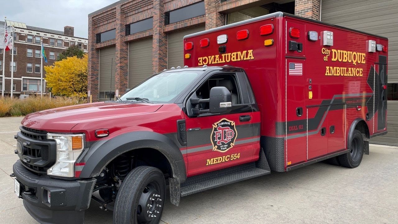 Dubuque fire department adds third new ambulance - YouTube