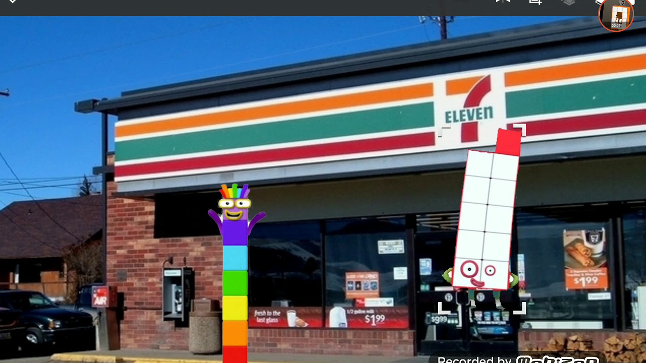 Numberblocks 7 and 11 go to 7 eleven - YouTube