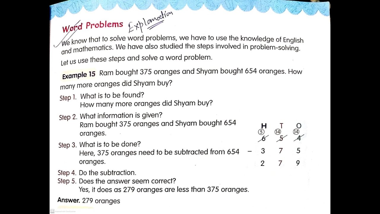 Class 3 Mathematics chapter - 3 subtraction (exercise - 3.7) - YouTube