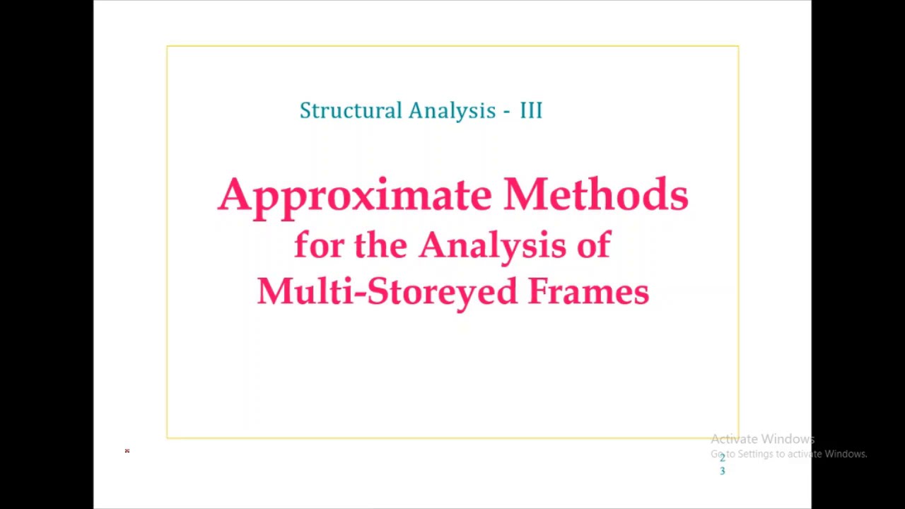 Structural Analysis Part 3 (SA -3 - Problems for the Substitute Frame ...