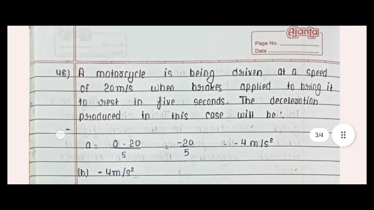 S. Chand class 9 chapter 1 MOTION Ex 2 MCQ solutions - YouTube