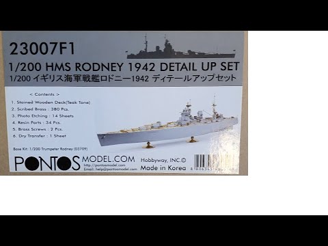 1/200 HMS RODNEY DETAIL UP SET from PONTOS models !!! 23007F1 ...