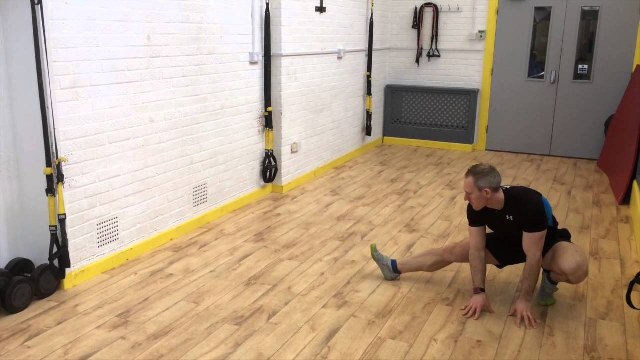 Lateral lunge with hamstring stretch - YouTube
